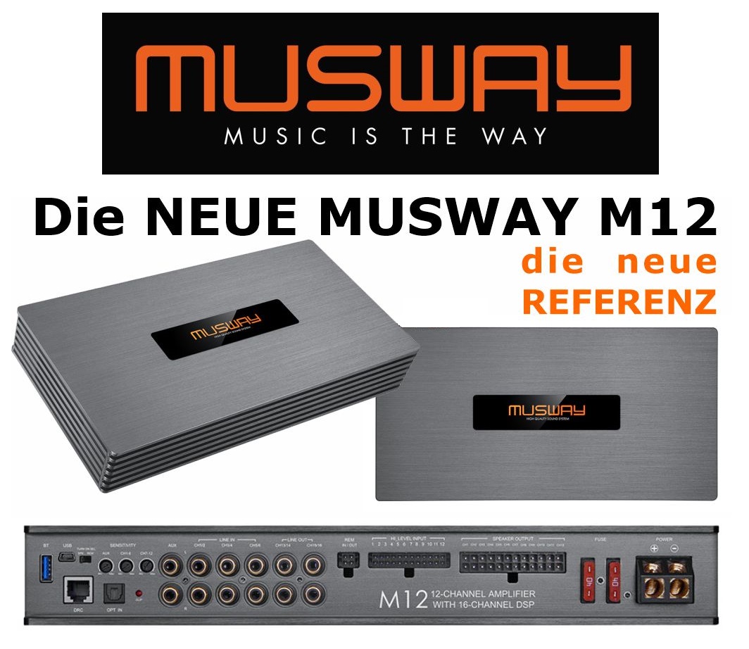 MUSWAY M12 Digitaler 12-Kanal Verstärker mit 16-Kanal DSP und APP-Steuerung
